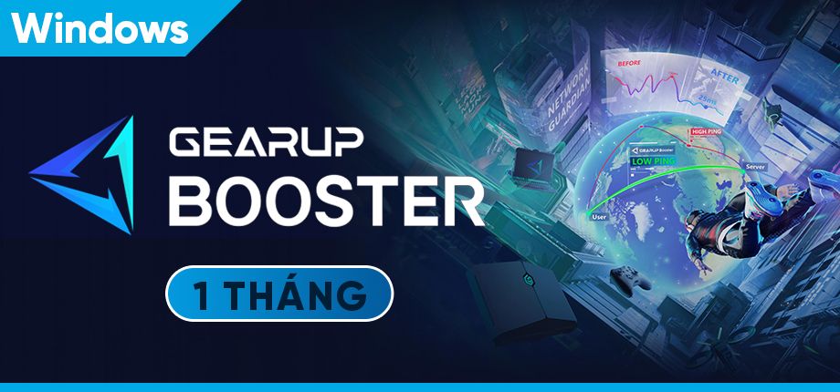 GearUp Booster giảm lag khi chơi game 1 Tháng - Windows | Divine Shop